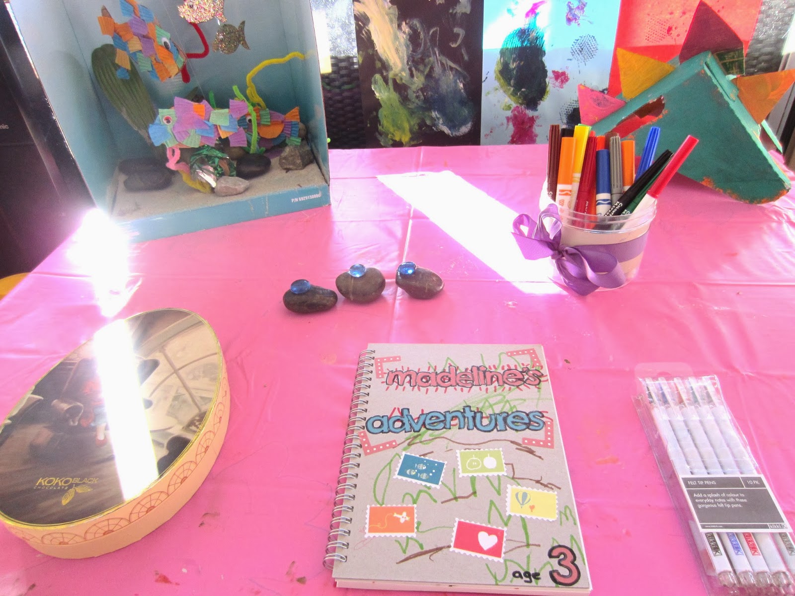 Learn with Play at Home: Enticing Literacy. DIY Writing Box for kids.