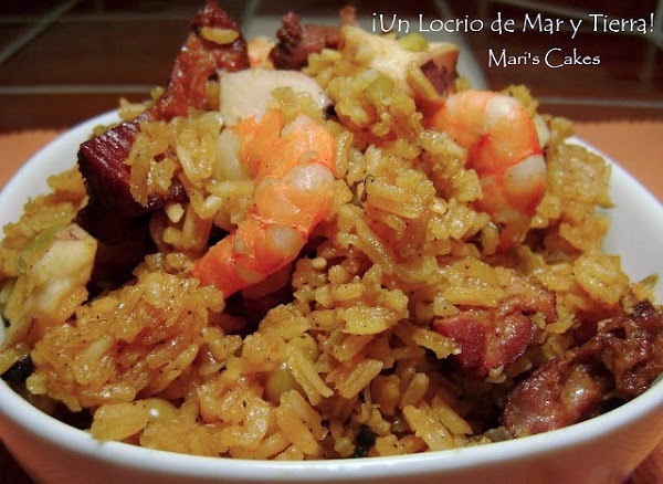 Rice with Pork Chops, Dominican Locrio de Chuletas y Camarones | Mari's ...