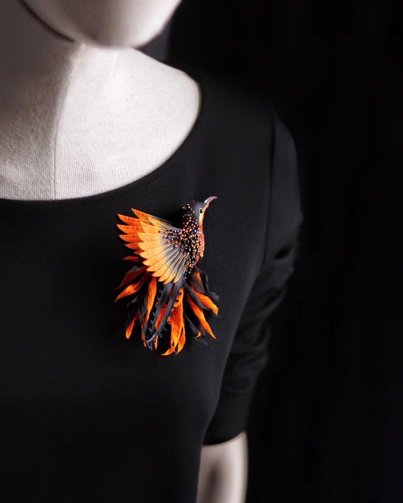 Amazing Bead Embroidered and Textile Bird Jewelry by JuliaGorinaBirds ...