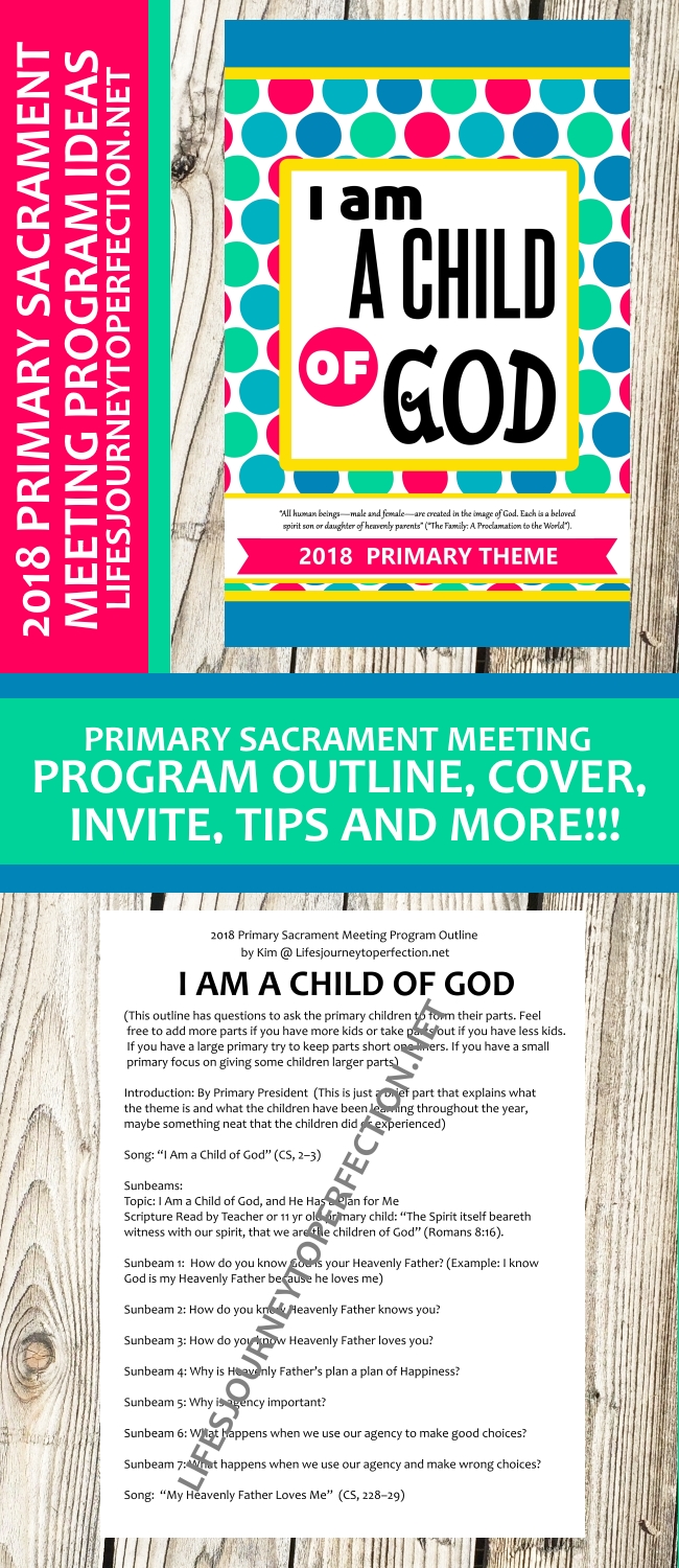 Life's Journey To Perfection: 2018 LDS Primary Sacrament Meeting ...