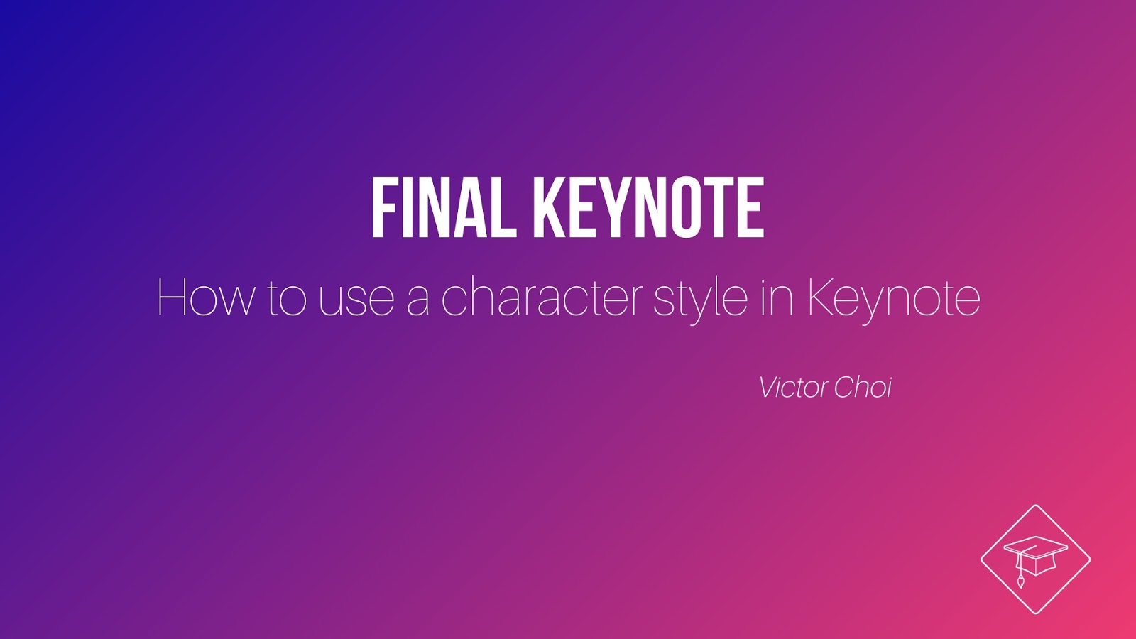 Keynote Tutorial Character Style , How to use a character style in ...