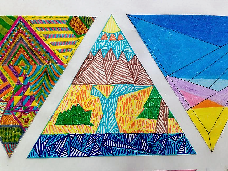 PLÁSTICA EN EL VALLE: TRIÁNGULOS: Diseñando un mural