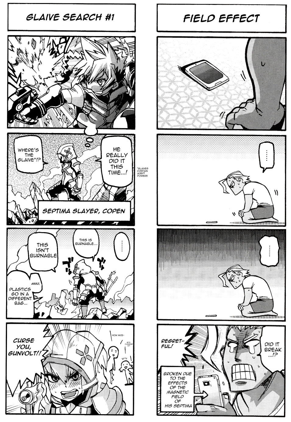 Skybane's Gunvault: Gunvolt 4-Komas From Dengeki Nintendo (June)