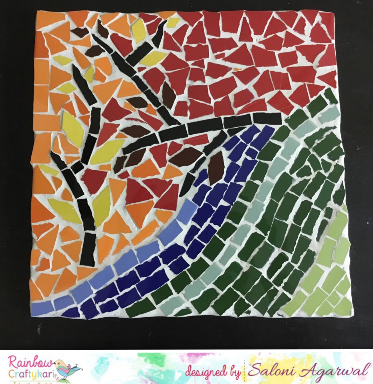 Welcome to Rainbow Craftykari Blog: Mosaic Art Tutorial by DT Saloni
