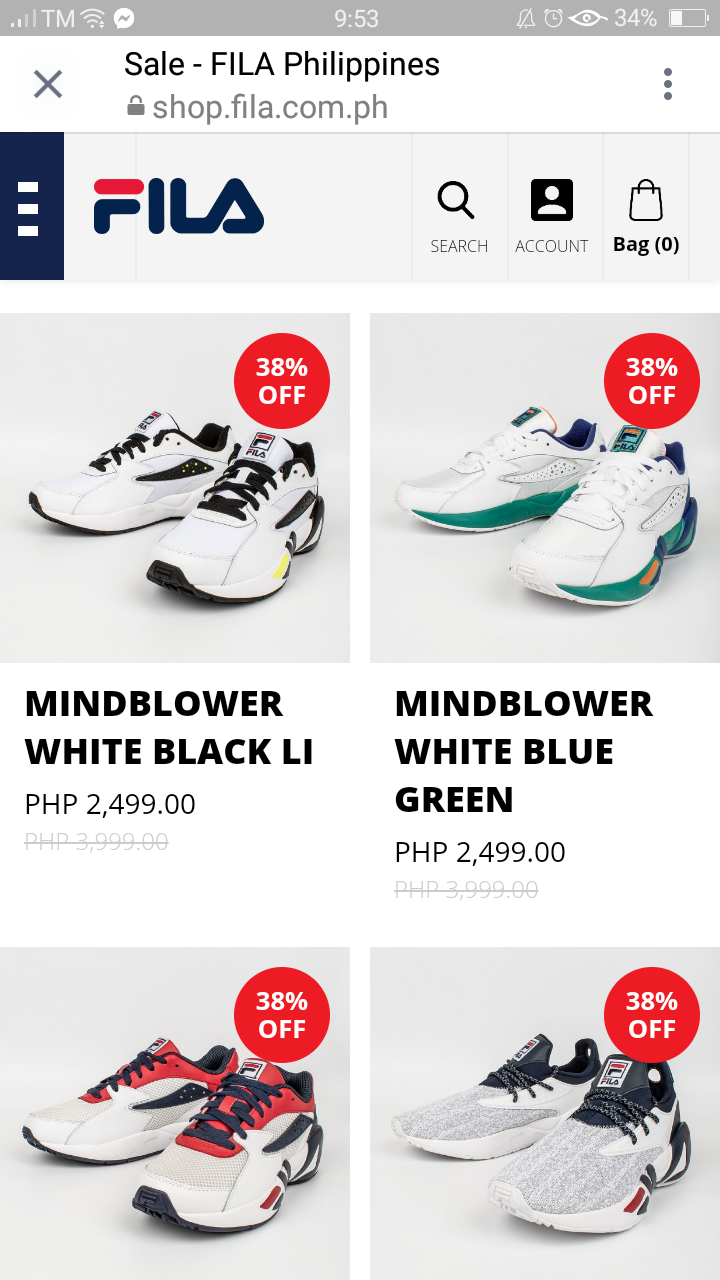 Fila PH is having a sale online