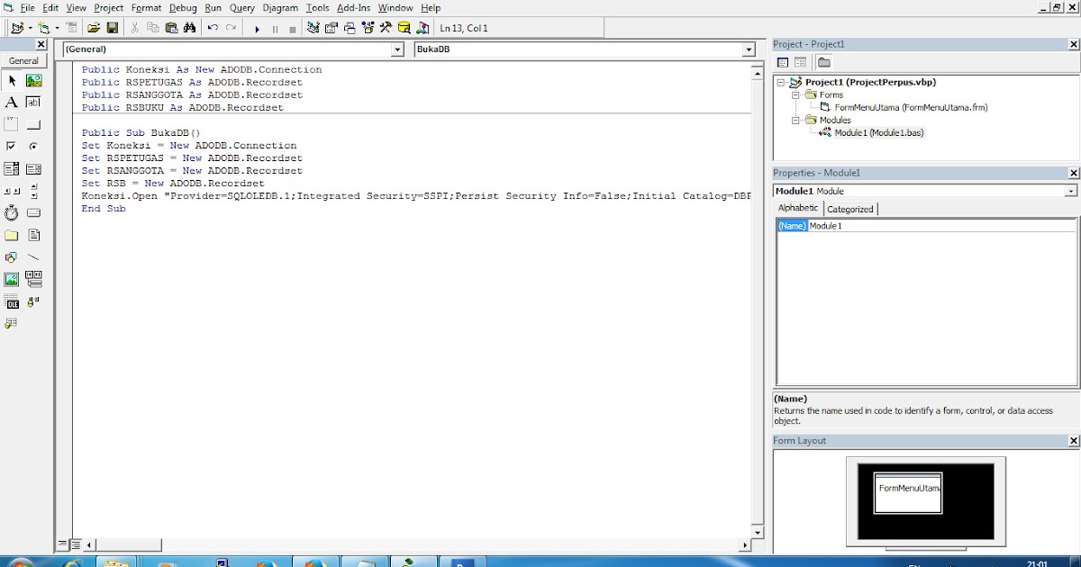 Membuat Form Login Aplikasi Perpus Vb 6.0 - TUTORIAL VB.NET DAN VB 6.0 Membuat Form Login Aplikasi Perpus Vb 6.0 - TUTORIAL VB.NET DAN VB 6.0