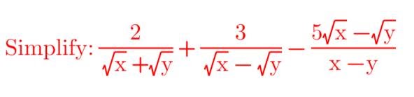 Simplify 2 √x √y 3 √x √y 5√x √y X Y Scipipupil