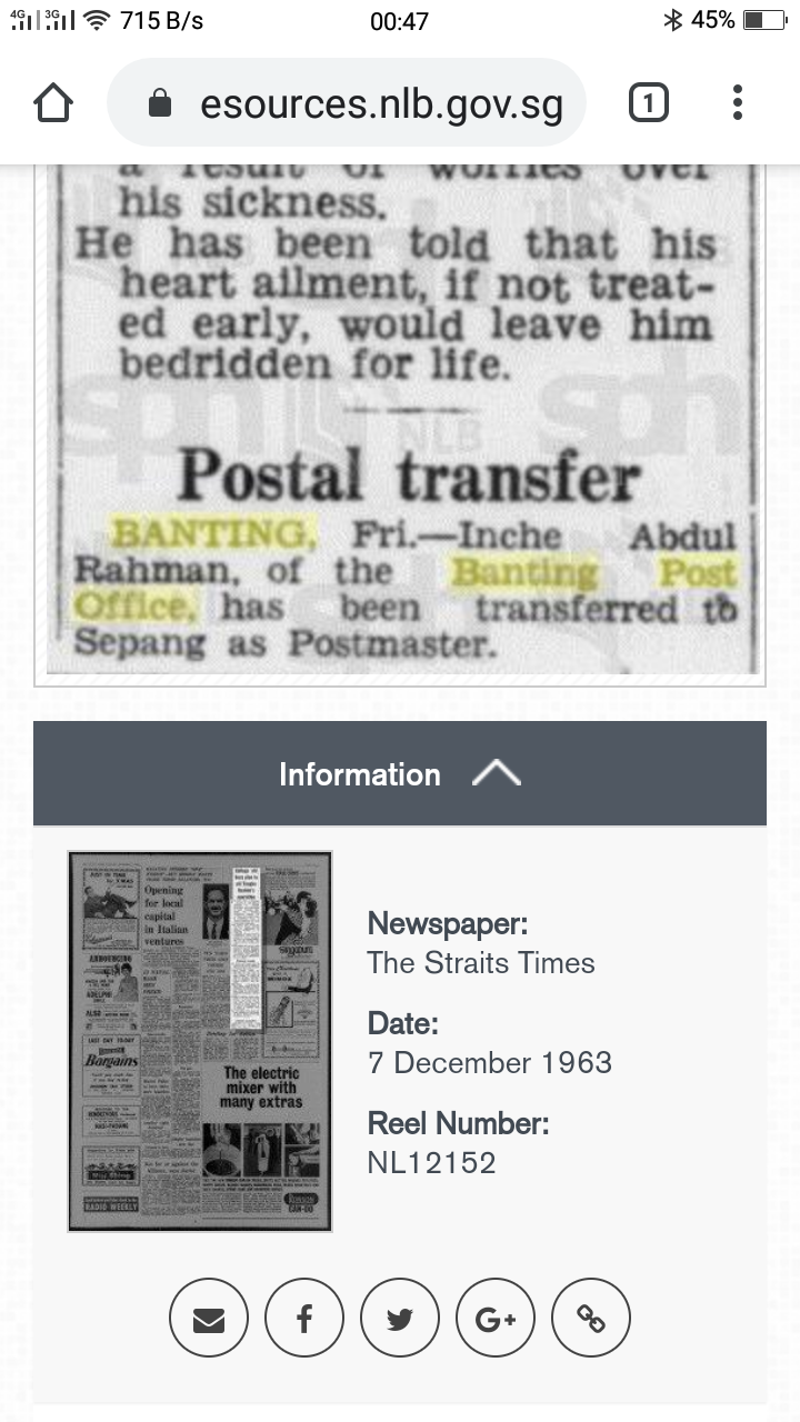 Aku Budak Telok: Sejarah Pejabat Pos di Banting dan Kuala Langat