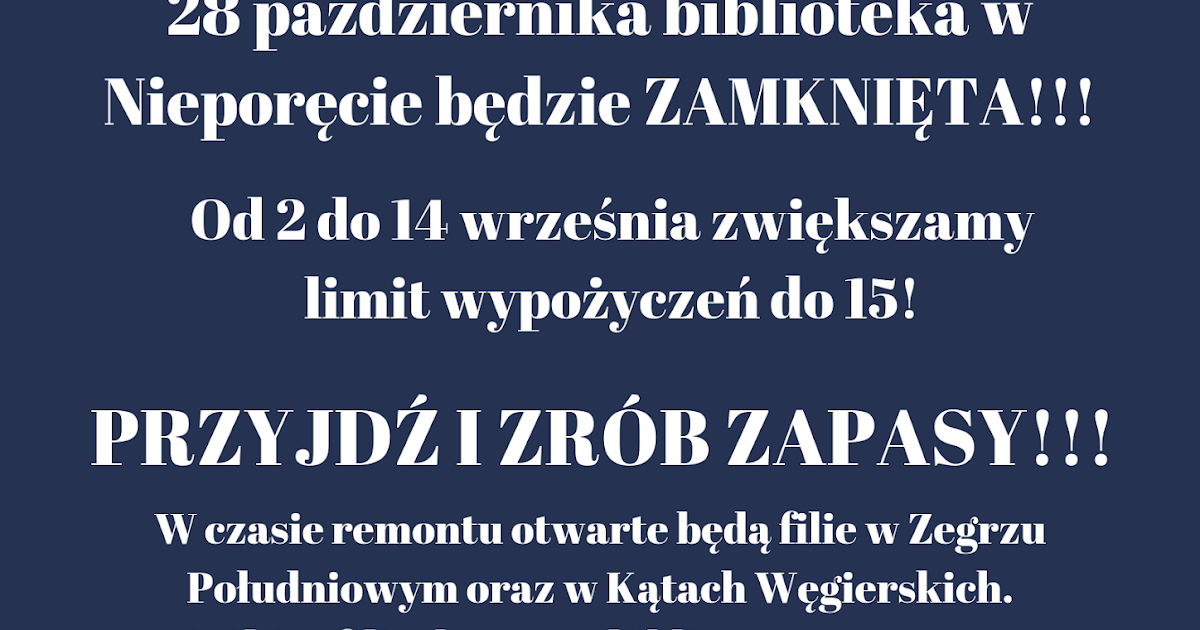 Biblioteka Publiczna Gminy Nieporęt: Informacja o remoncie