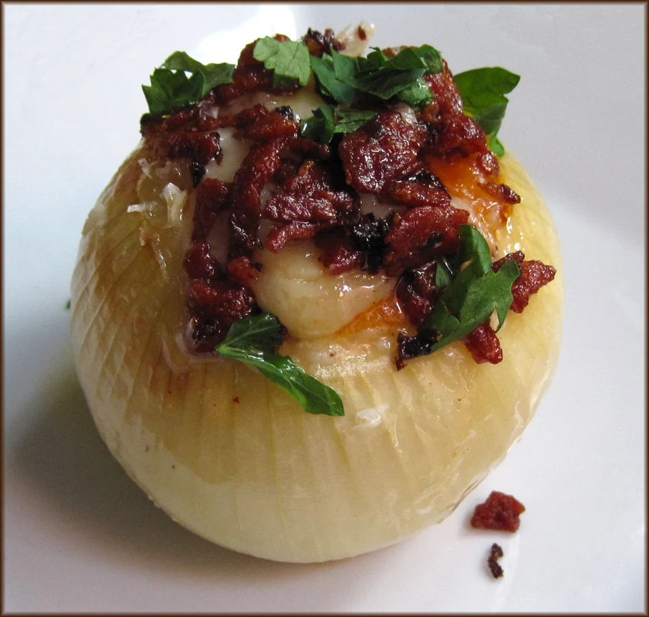 Cheese and Bacon Stuffed Onions | A Glug of Oil