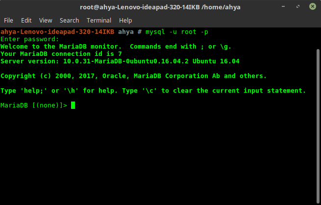 Membuat Database, Tabel, dan Memasukkan data pada tabel SQL melalui Terminal/SHELL - CREATE ...