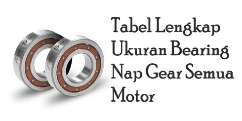 Tabel Lengkap Ukuran Bearing Nap Gear Semua Motor - antonkevas