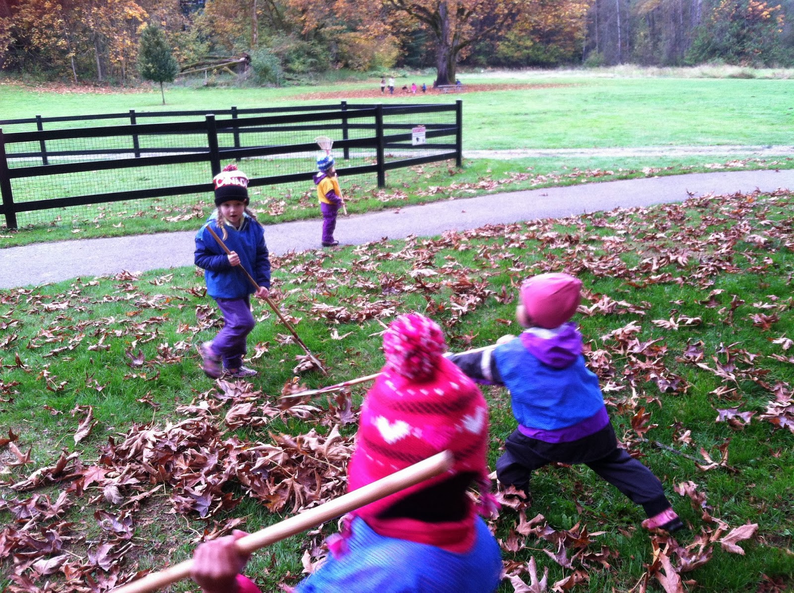 The Outdoor Preschool - Nurture through Nature: Rake, Jump and Laugh!