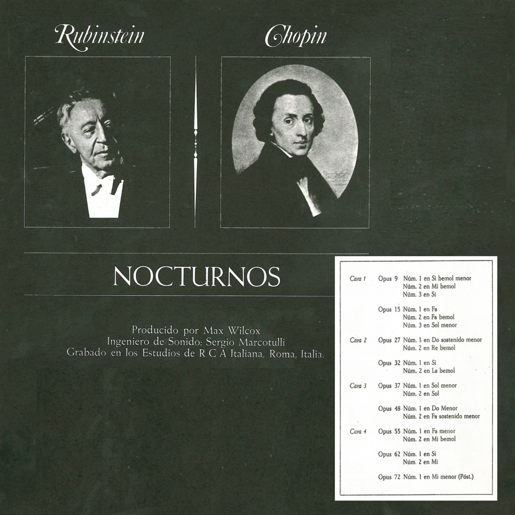 Mi Música Clásica: Chopin - Nocturnos - Rubinstein (1973) (2 discos) [vinilo]