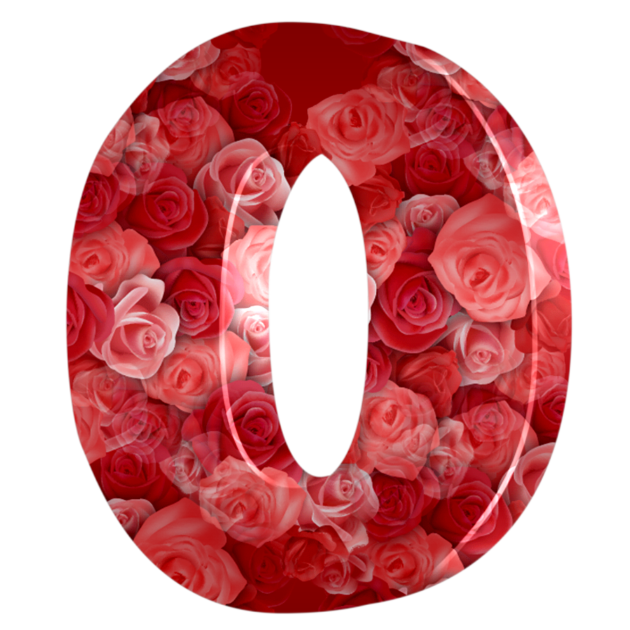 M. Michielin Alphabets: RED ROSES SEAMLESS ALPHABET, NUMBERS AND ICONS PNG