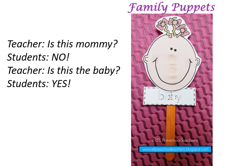 ESL/EFL Preschool Teachers: Family Unit Puppets