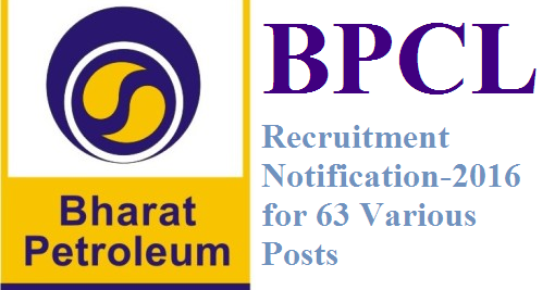 BPCL Bharat Petrolium Corporation Limited Recruitment Notification 2016 ...