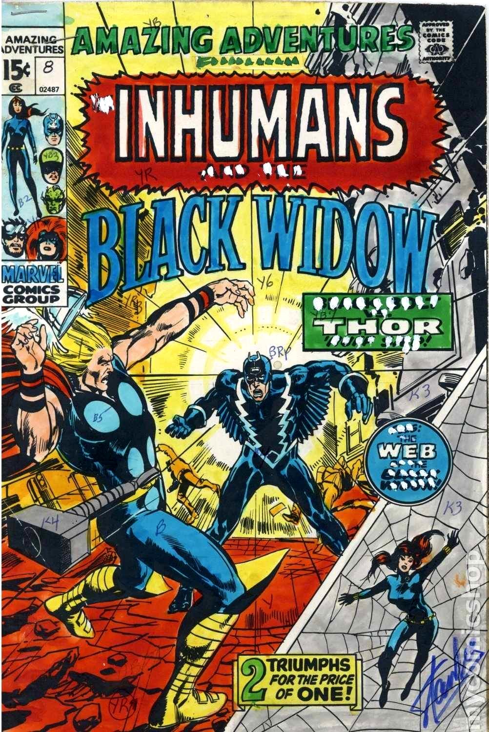 Cap'n's Comics: Black Bolt VS Thor by Neal Adams