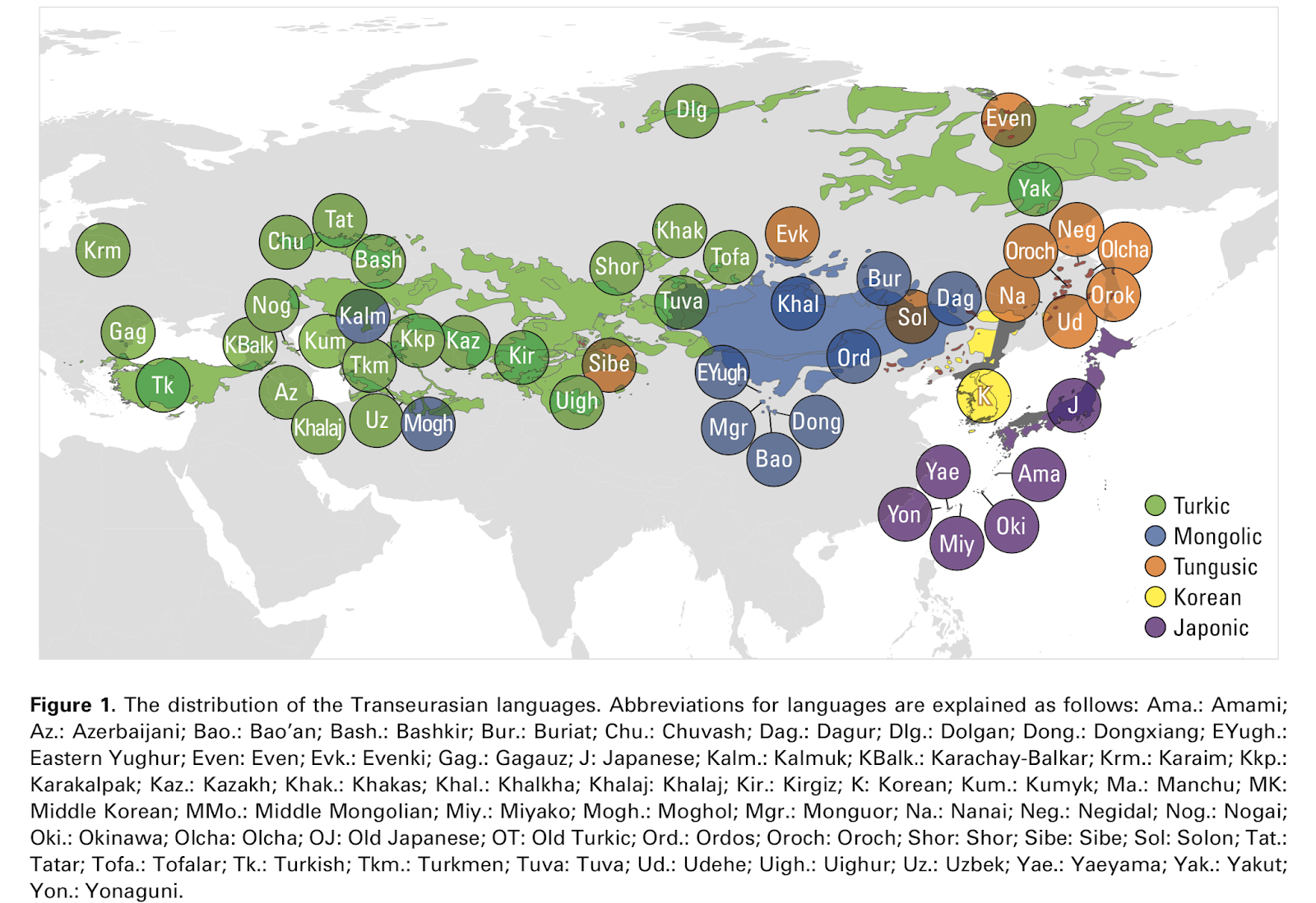 Language family maps