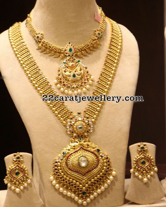 Antique Long Chain Plain Mango Set - Jewellery Designs