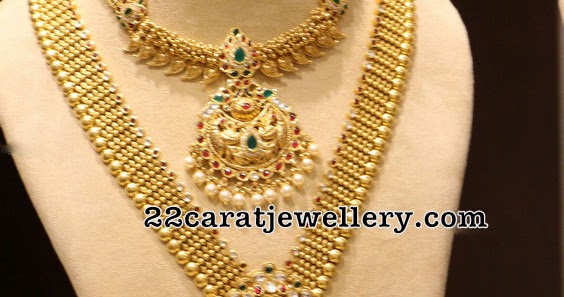 Antique Long Chain Plain Mango Set - Jewellery Designs