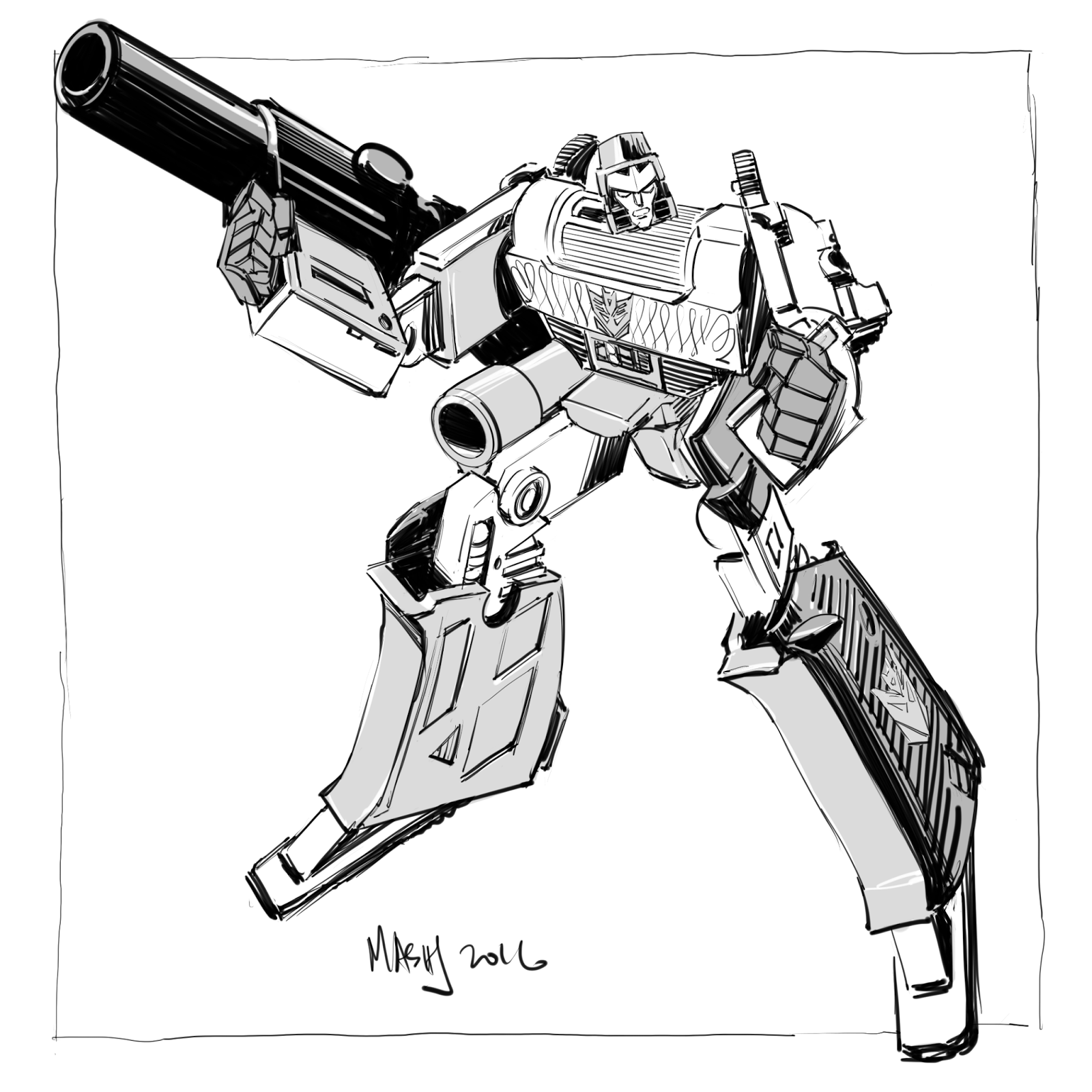 TF Scraps: Sketch - G1 Megatron Fanart