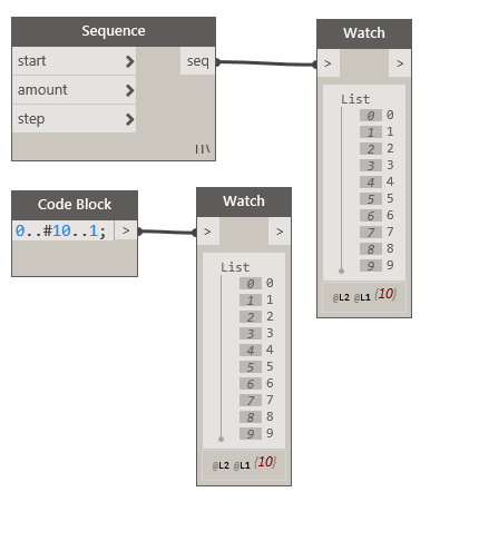Dynamo Nodes to Code Block: Sequence default