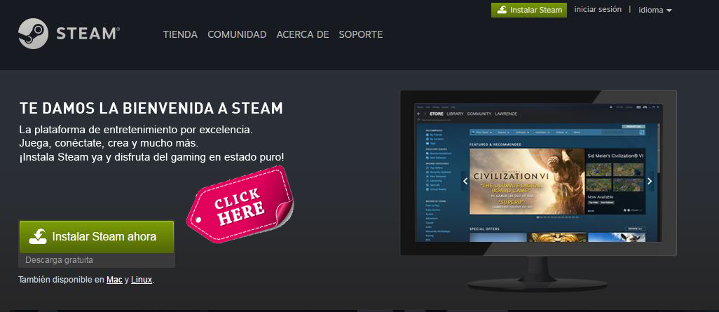 DESCARGAR STEAM TOTALMENTE FREE ~ STEAM Contenidos y Descargas