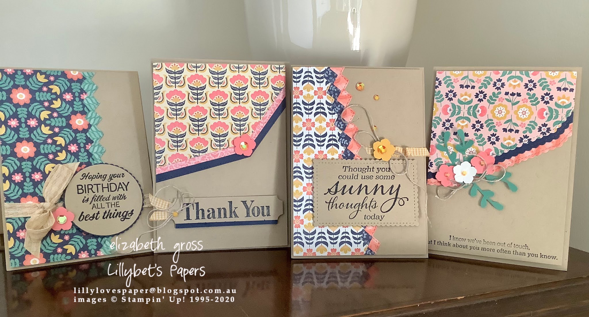 Showcasing a set of cards using a Sentiment Only Stampset