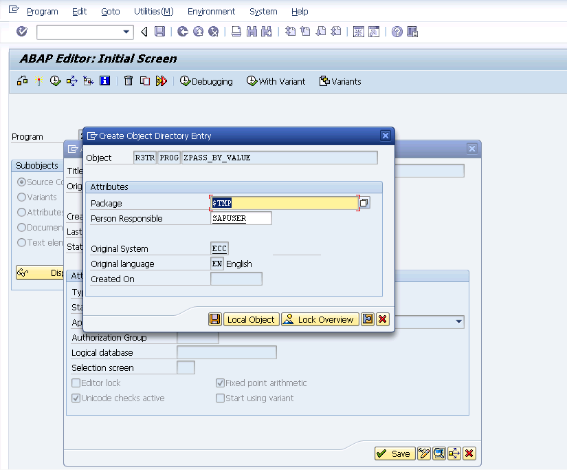 SAP TECH: Pass by Value