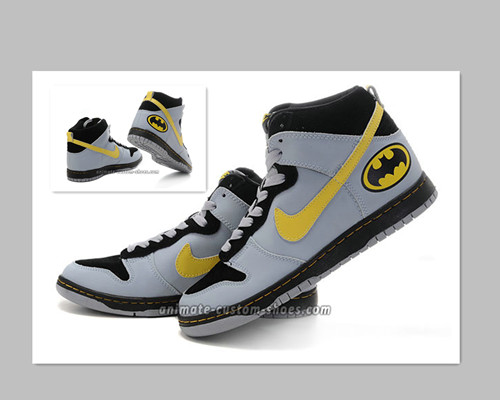 Tina: Batman Nike Dunks Hightops，Custome Shoes Nike Dunk Hi SB