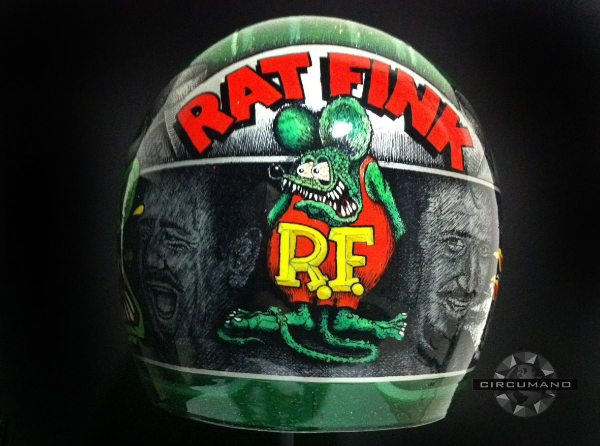 CIRCUMANO: Rat Fink de Ed Roth no capacete