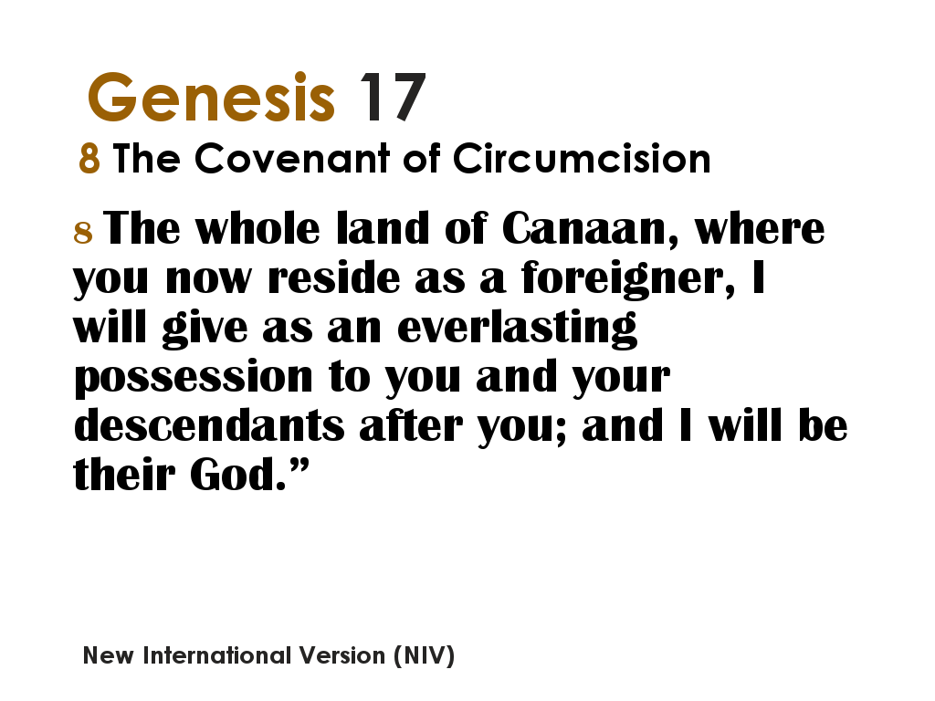 Genesis 17:8 The Covenant of Circumcision