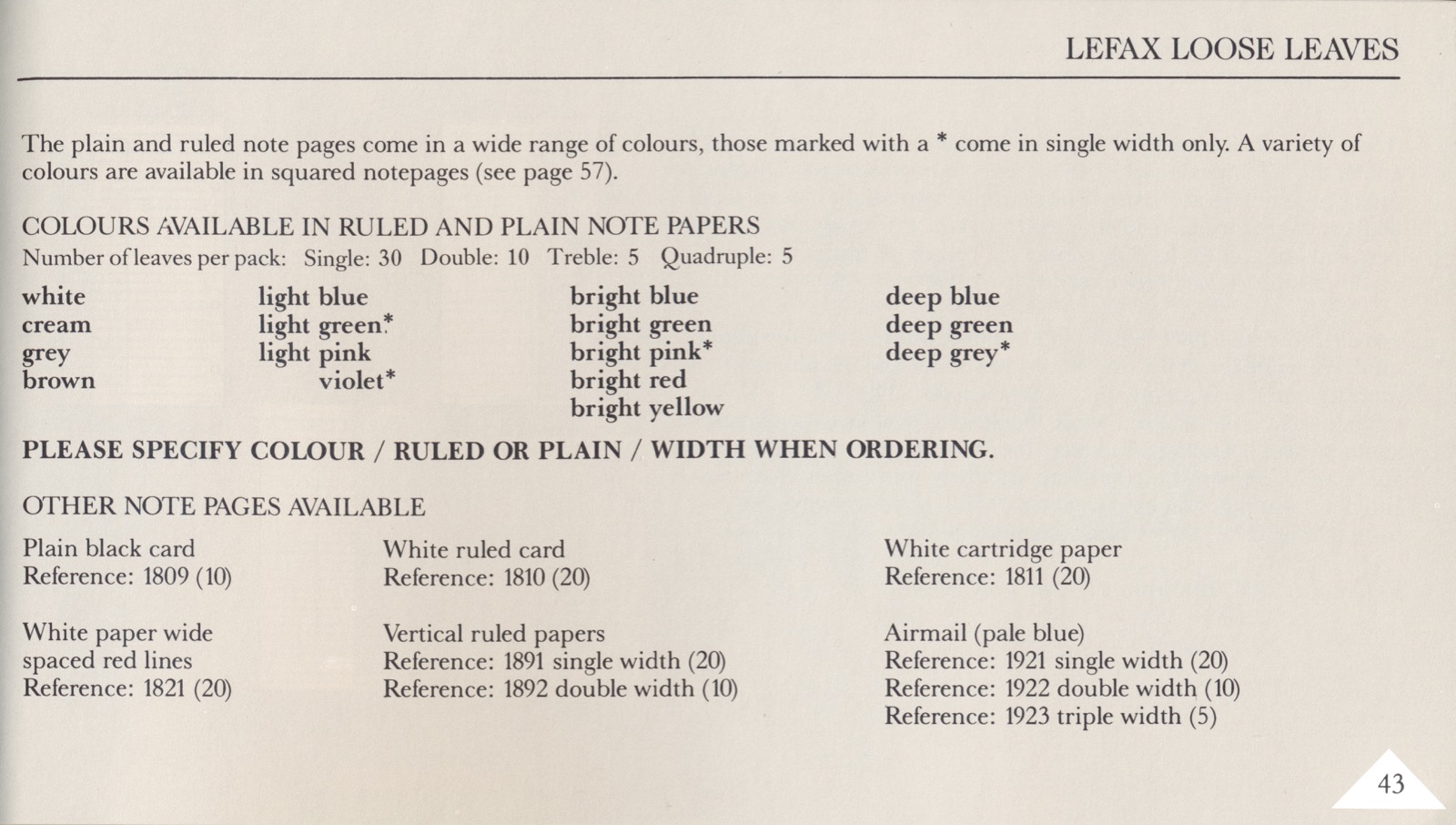 Philofaxy: Lefax 1988 Full Catalogue