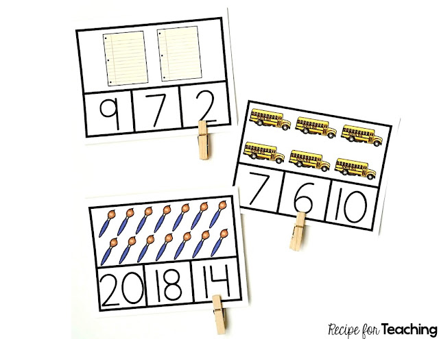 Back to School Clip Cards - Recipe for Teaching