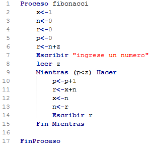 sistemas: pseint---serie de fibonacci