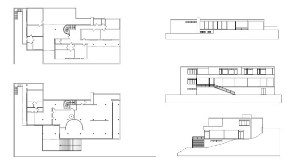 Plans, Sections, and Elevations of the Villa Tugendhat