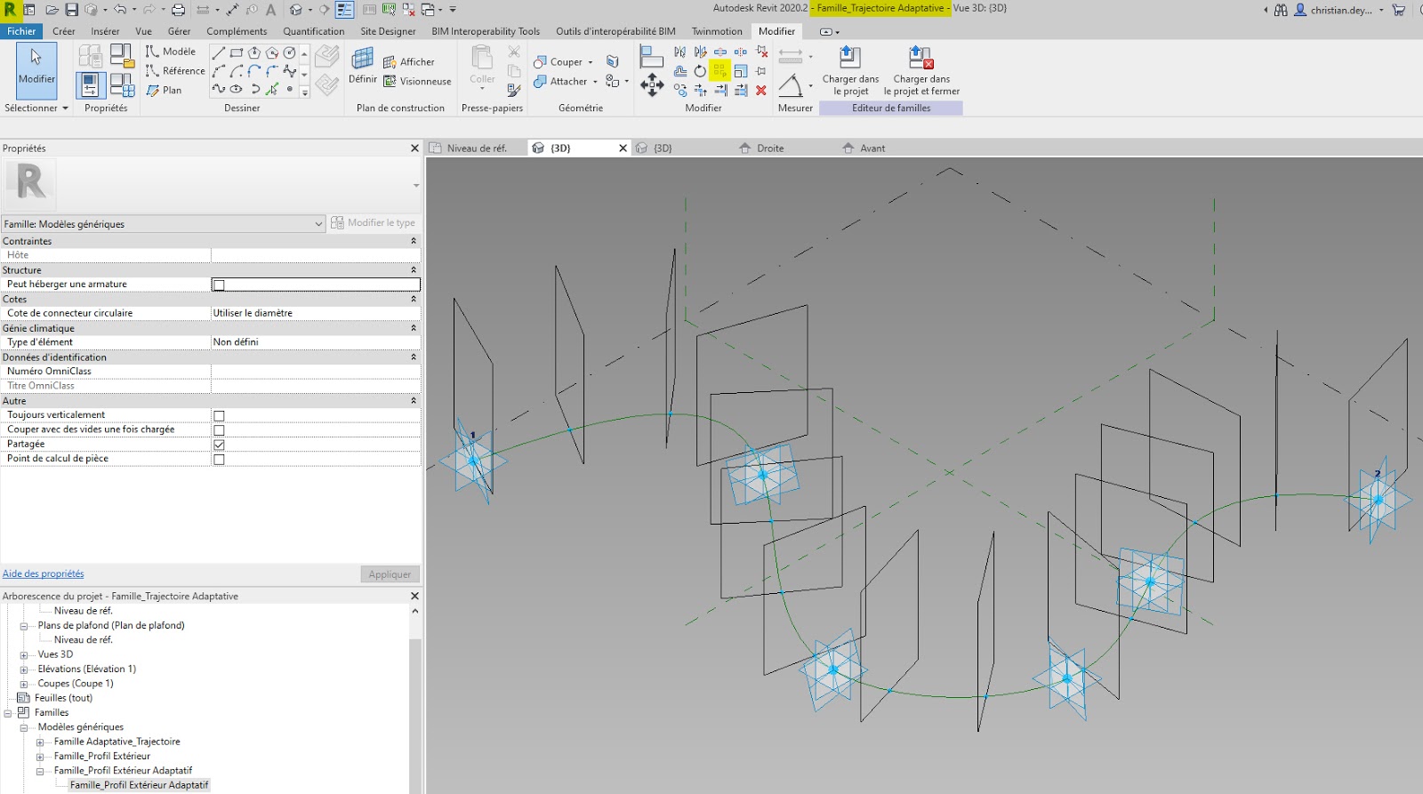 Revit-Mémo: Revit 2020_Extrusion 3D_Sans Roulis (Maintien de l ...