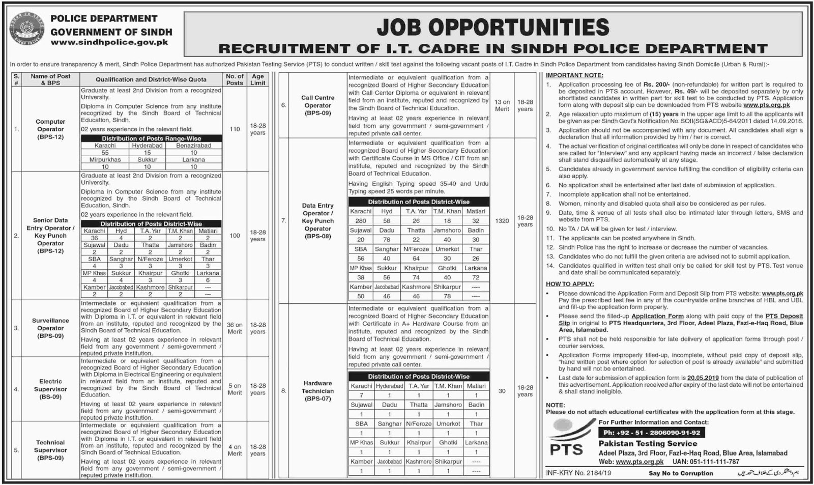 Sindh Police Department Jobs 2019 by PTS | 1618+ Vacancies | Latest ... Sindh Police Department Jobs 2019 by PTS | 1618+ Vacancies | Latest ...