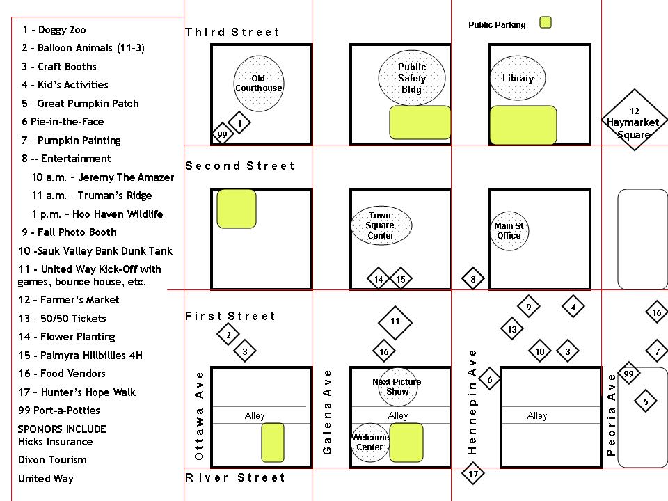 Dixon Main Street: Scarecrow Festival Map