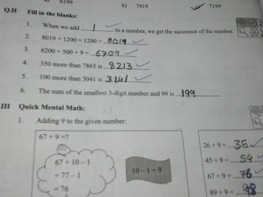 Grade 3 Math WB Book Ex Ch No 3 Addition