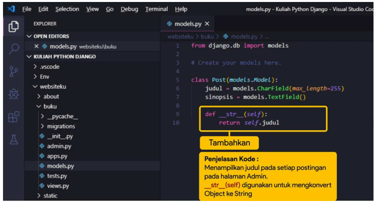 Django Framework - Membuat Model dan Menampilkan Data ke Views - Contoh ...