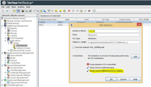 Remote Infrastructure Management: ORACLE RMAN Backup using NetBackup 8.1.2