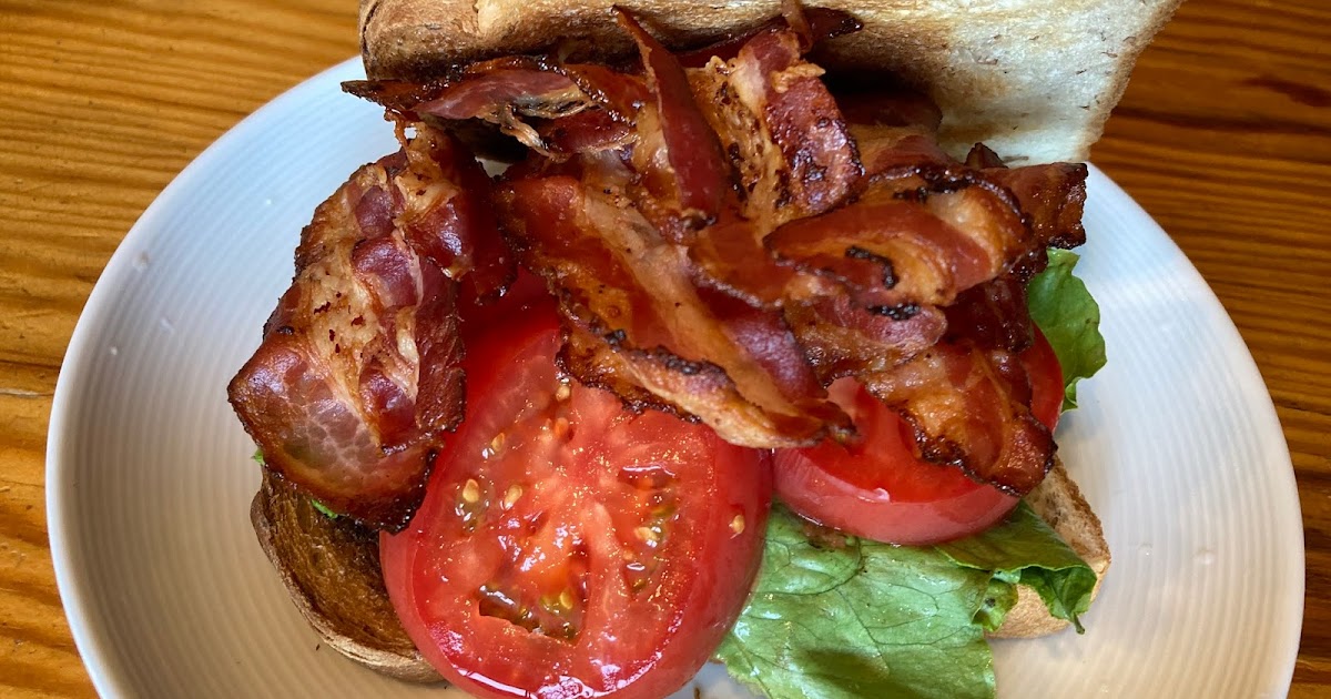 BLT with extra bacon I made for BF this morning