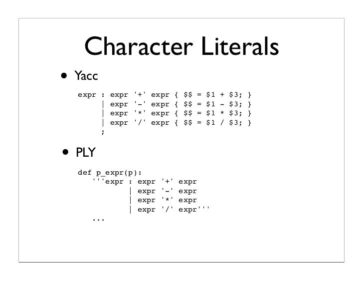 Python Ply Programming 4 2 Python Ply With Yacc And Its Values