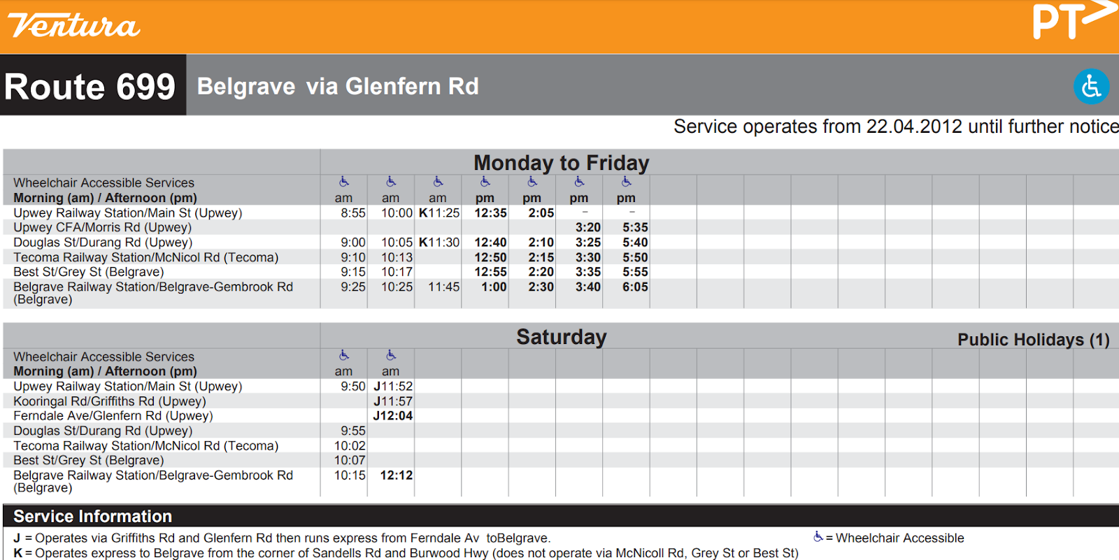 Melbourne on Transit: Timetable Tuesday #56: Route 699 - the three loop bus