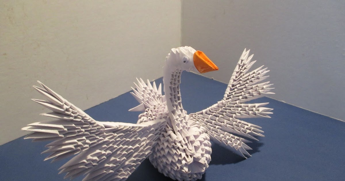 Les bricoles d'Hélène: Origami 3D: cygne