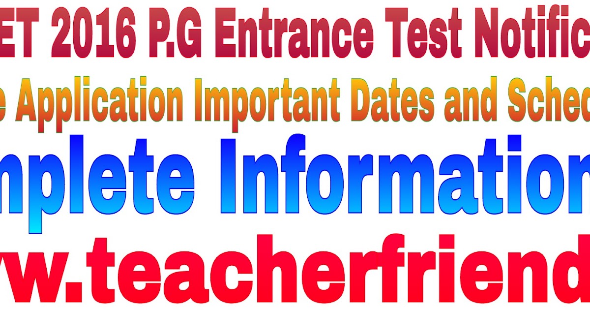 SVUCET 2016 P.G Entrance Test Notification/Online Application/Important ...