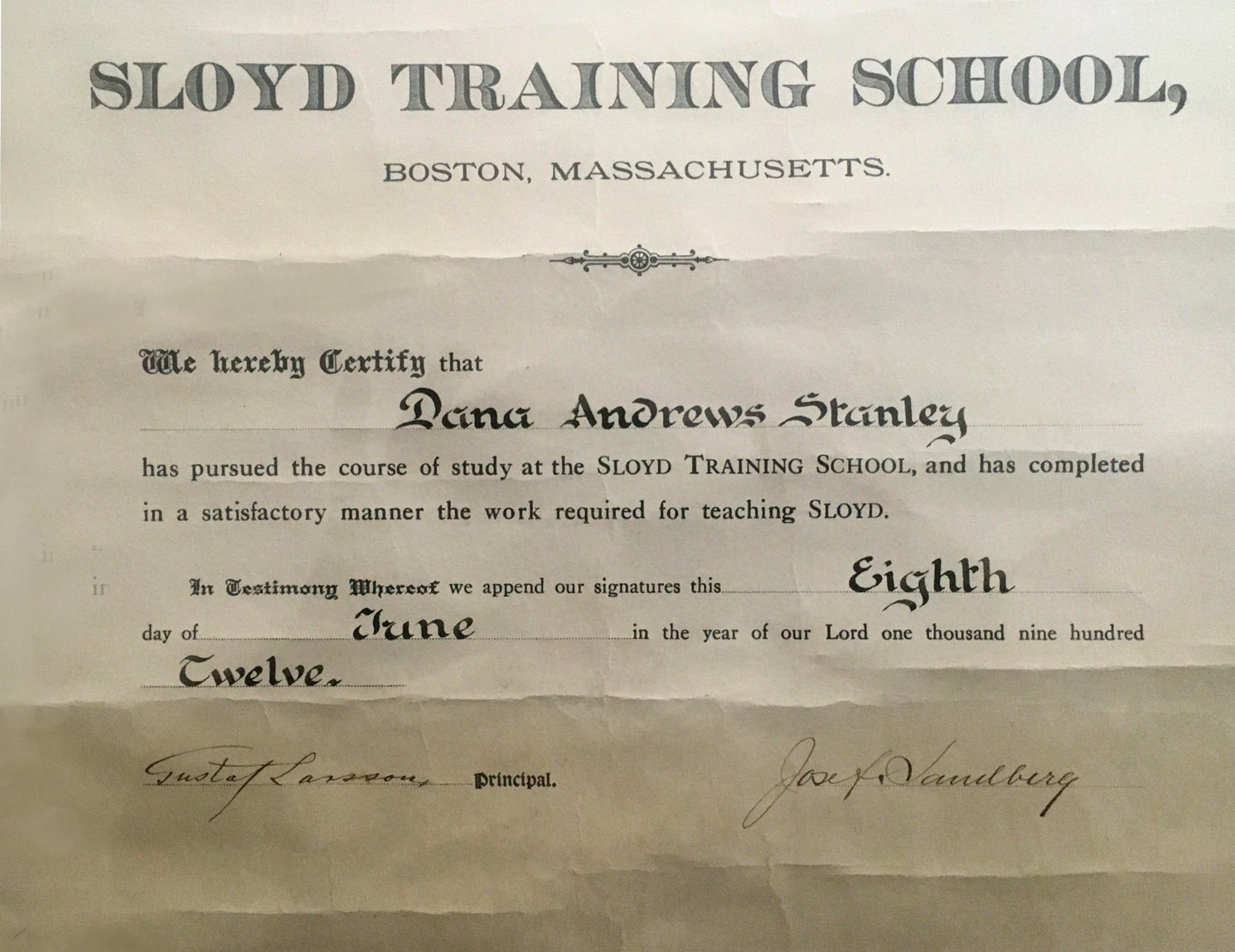 Wisdom of the Hands: An old diploma