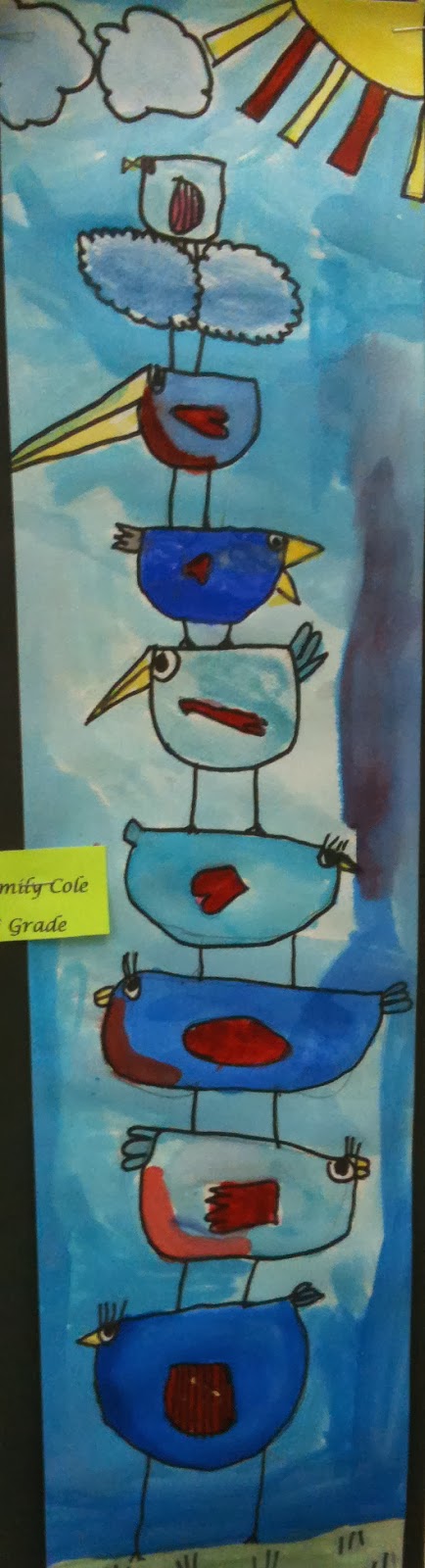 Art Room Blog: 1st Grade Stacking Birds...